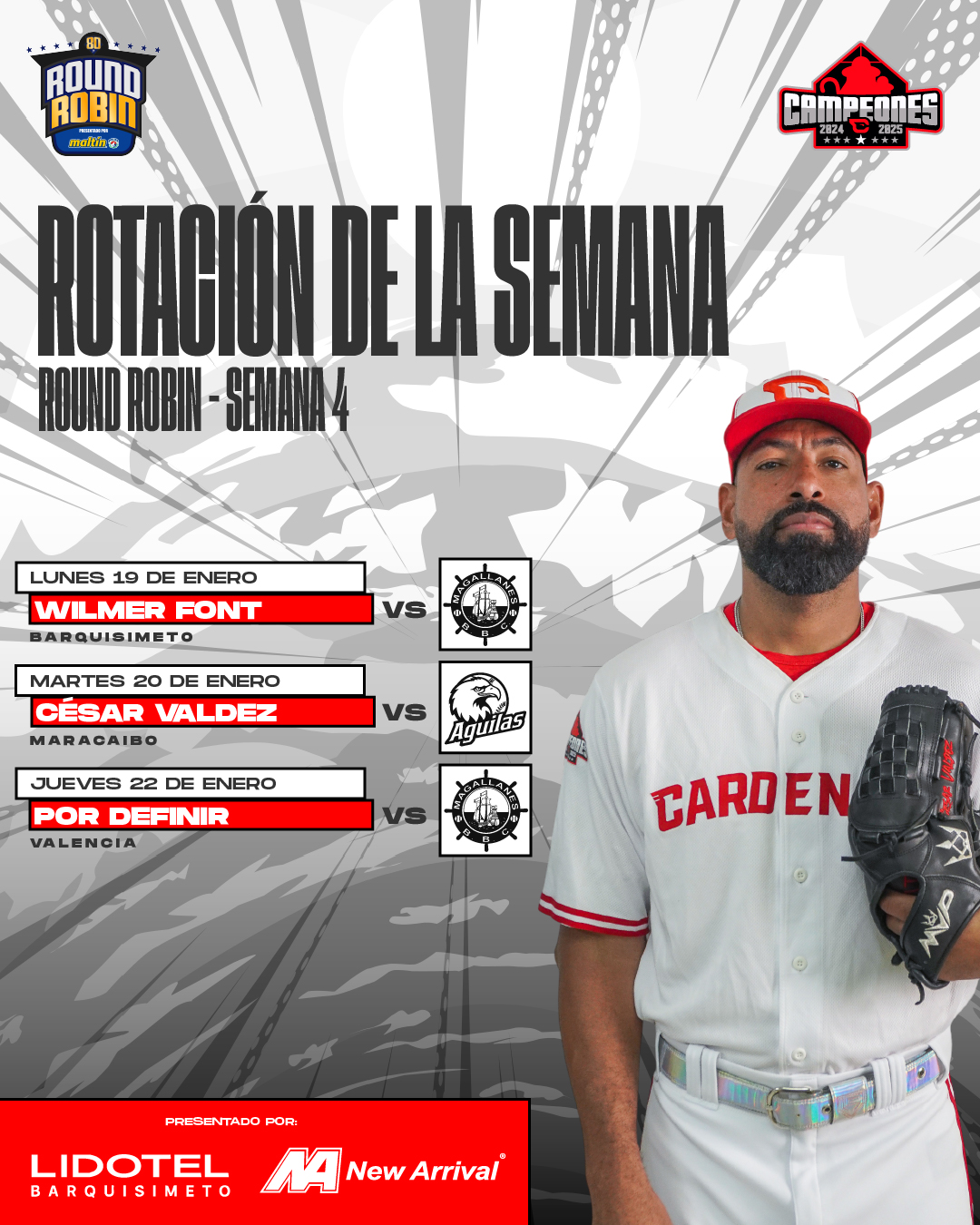 Calendario Temporada 2025-2026 - Cardenales de Lara B.B.C